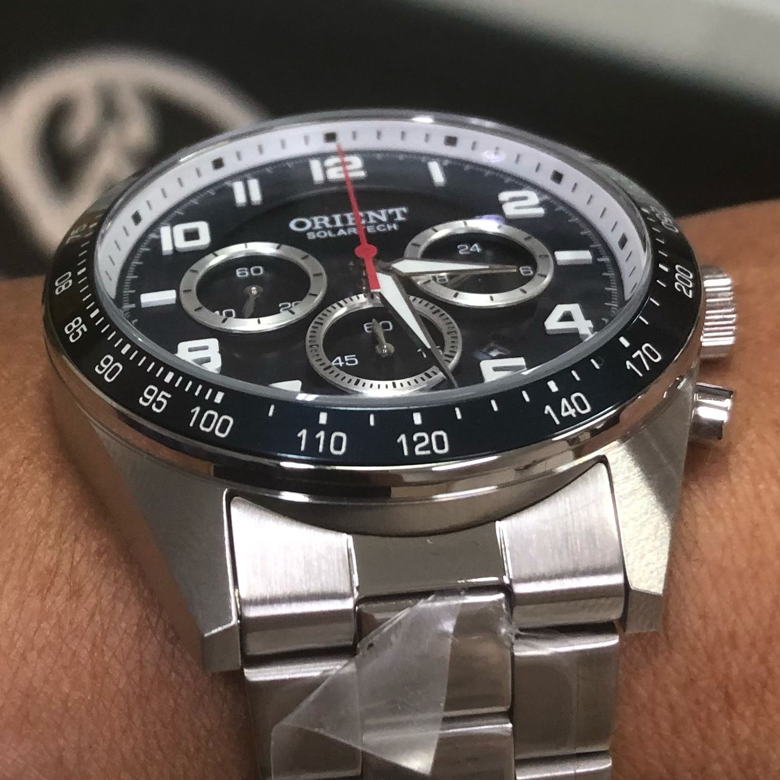 Orient cronógrafo field solartech MBSSC250 azul – Taniguchi Relógios