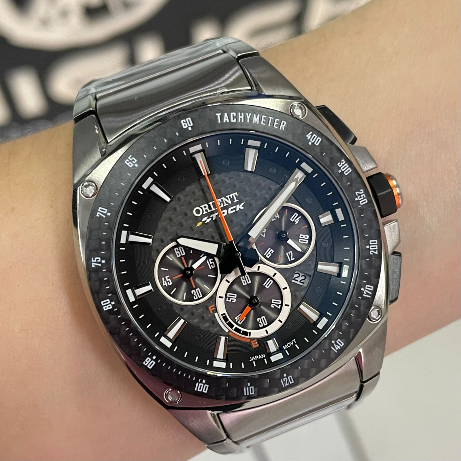Orient Speedtech Stock Car Masculino Cronógrafo Solar MBTTC018 Titanio ...