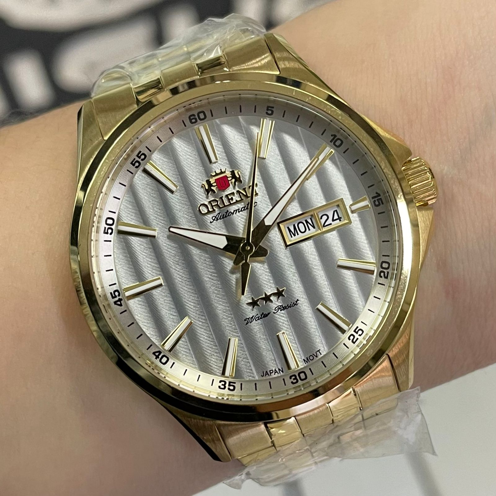 Orient Automatico 3 Estrelas 469GP043NH Prata Dourado – Taniguchi Relógios